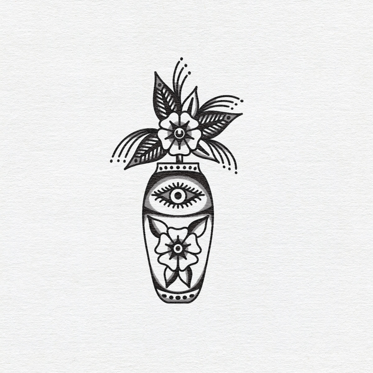 Izzy ~ Floral Vase – PALM BLACK